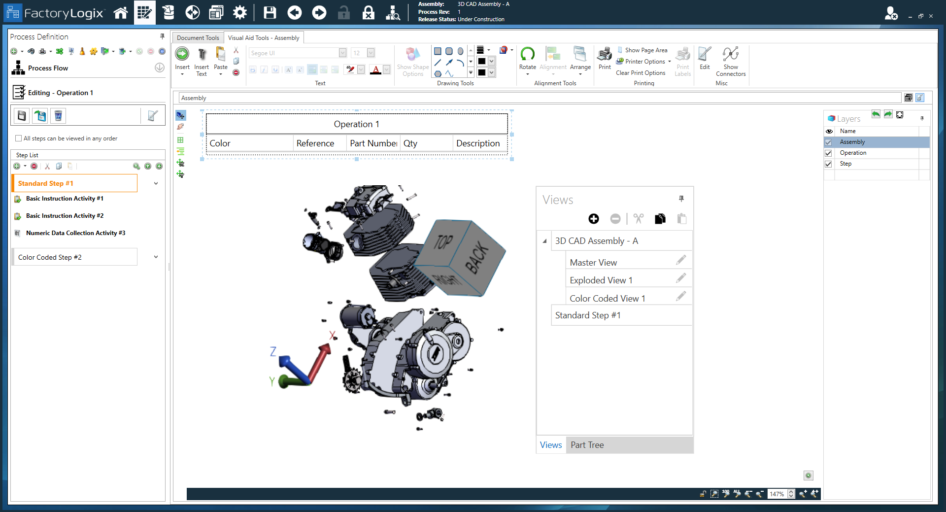 Visual aid layer control