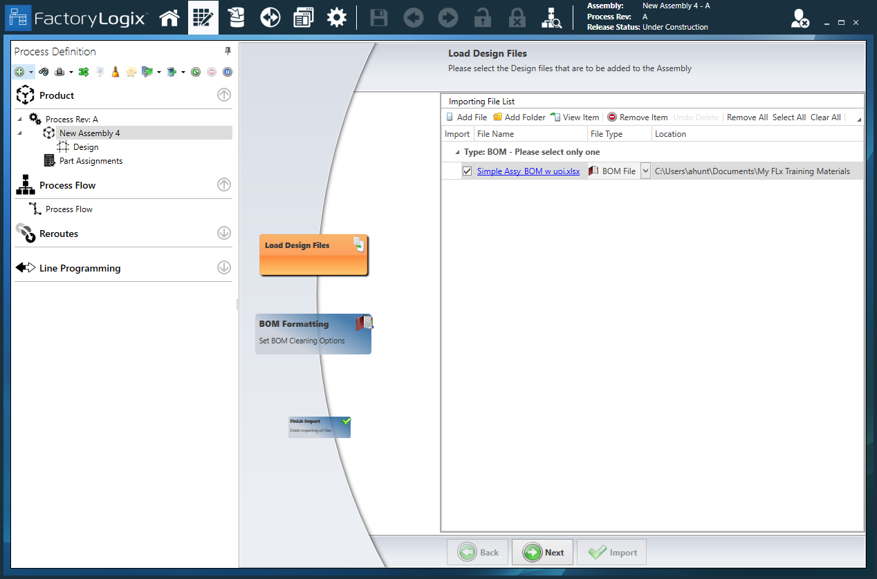 Import a BOM and other design files